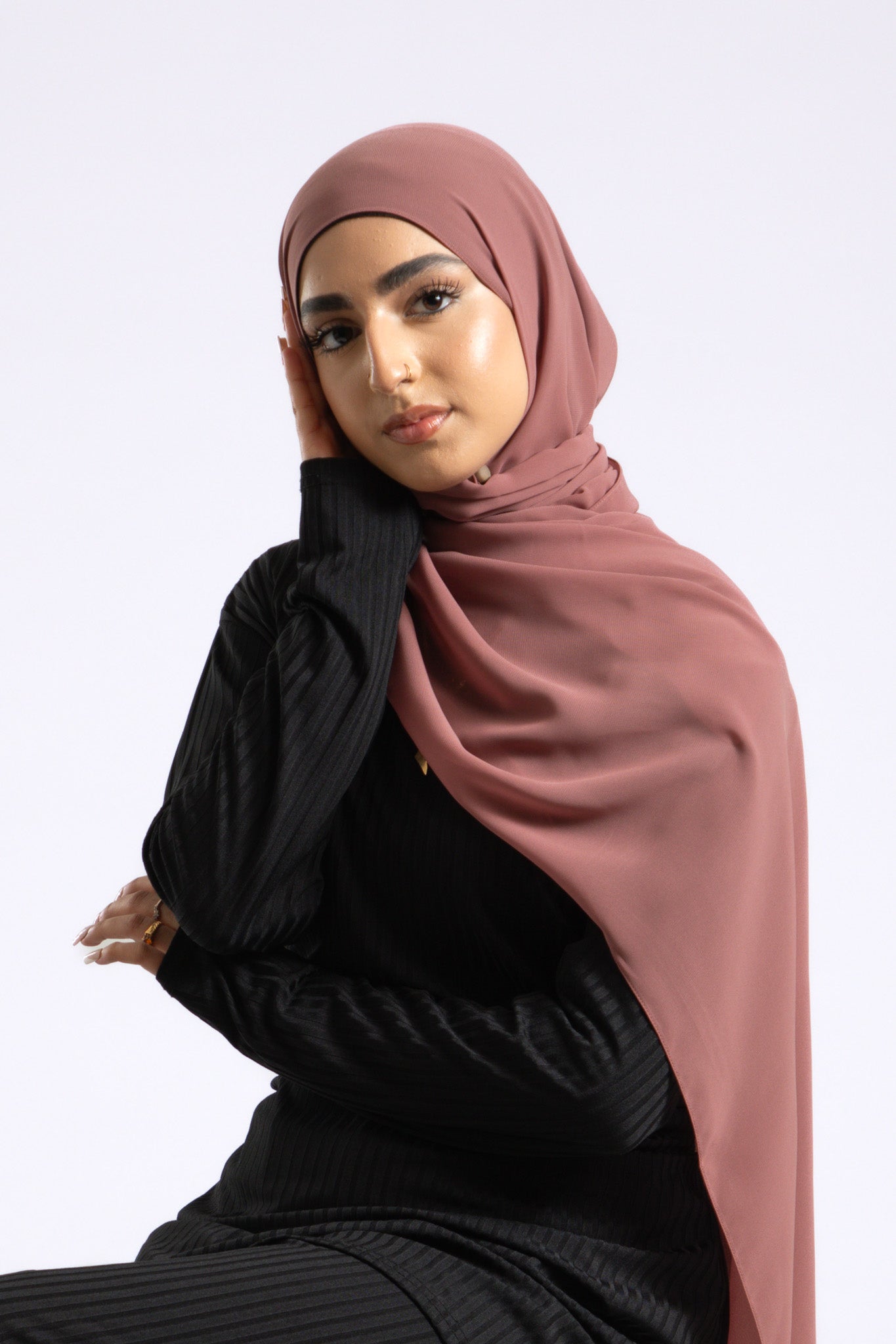 Luxury Soft Chiffon Hijab Blush Suede | Hayah Al-Muslimah Online