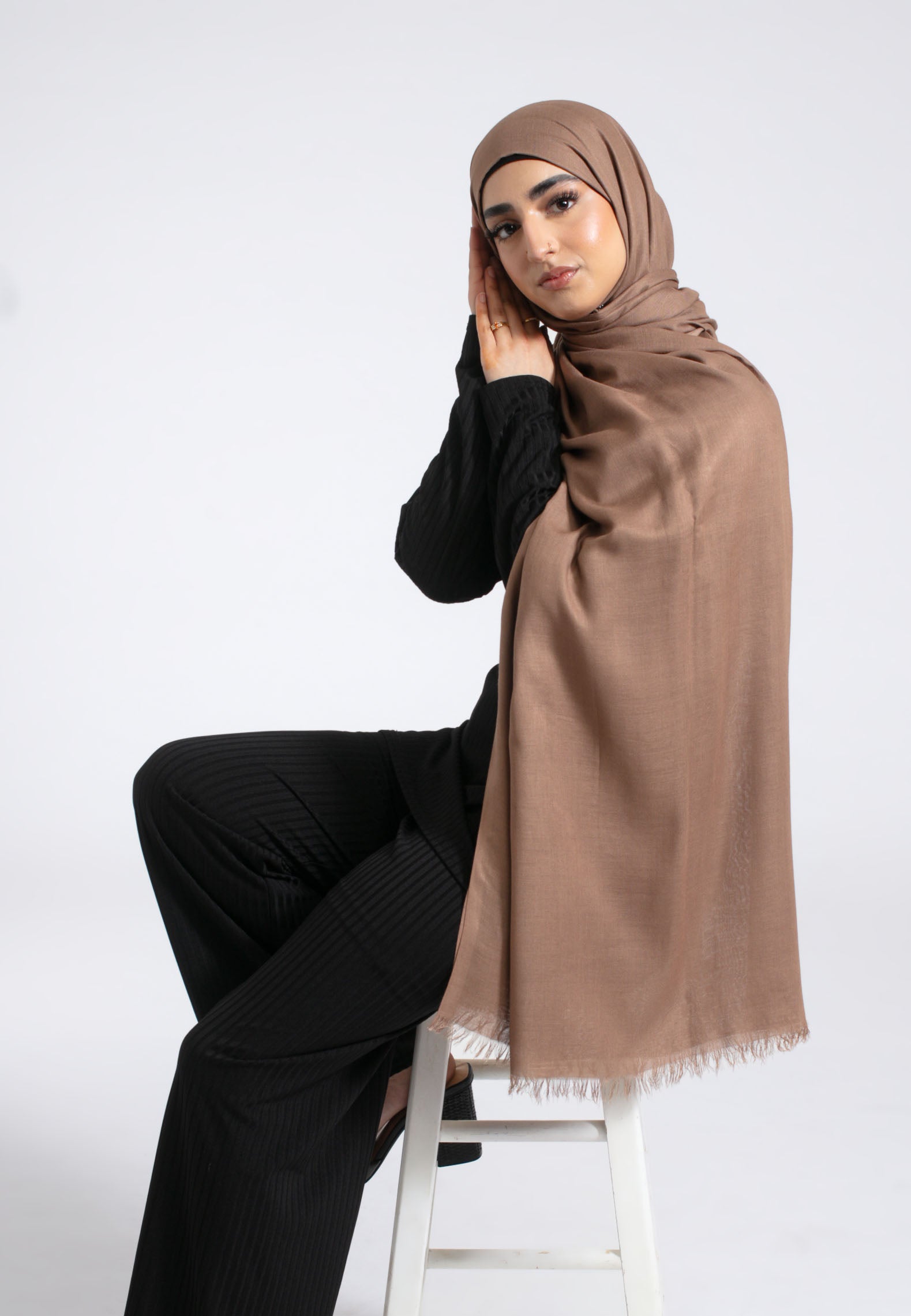 Brown Modal Hijab - 100% Organic Modal | Hayah Al-Muslimah | Free UK & USA Delivery