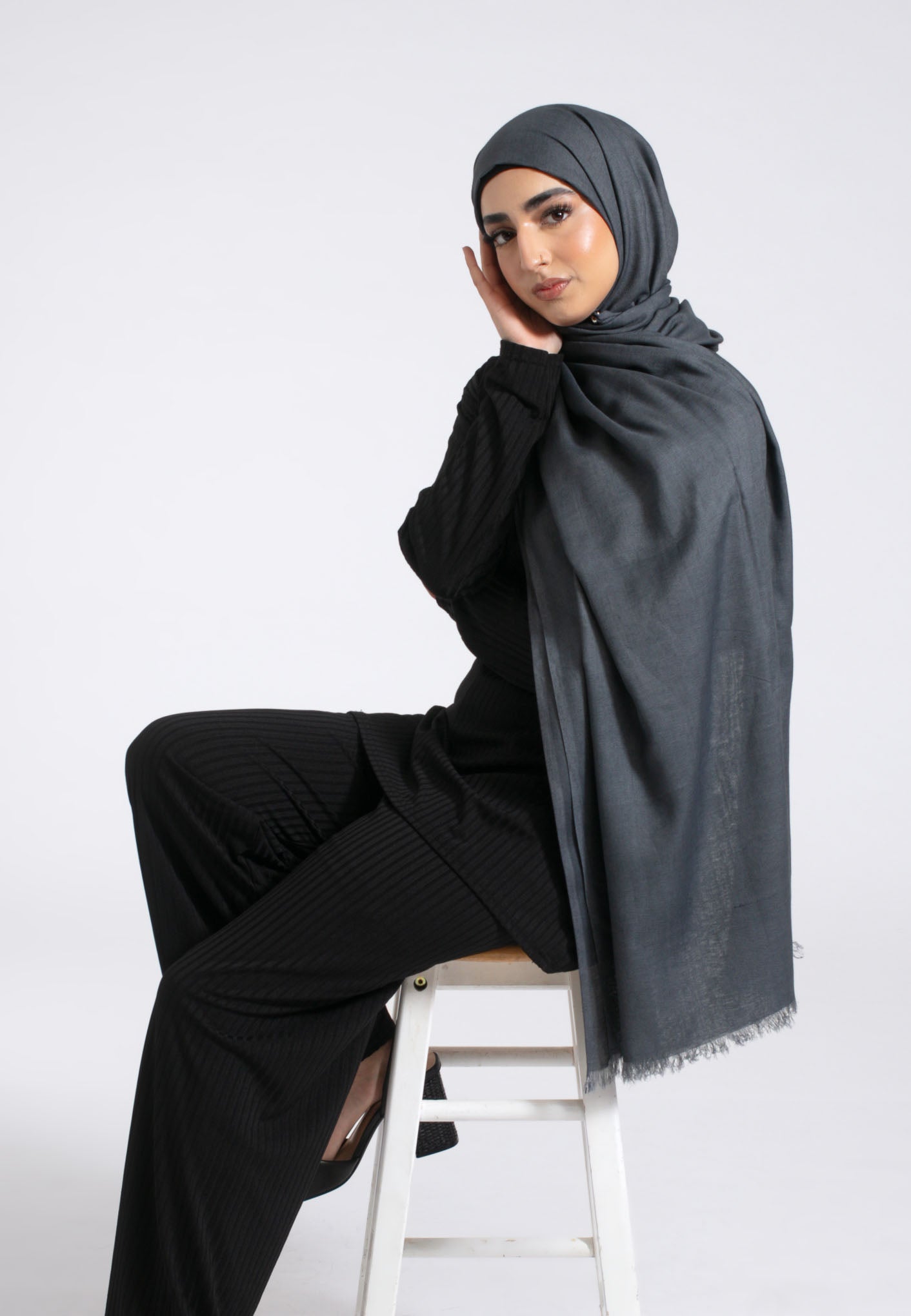 Shop Grey Modal Hijab - 100% Organic Modal | Hayah Al-Muslimah | Free UK & USA Delivery