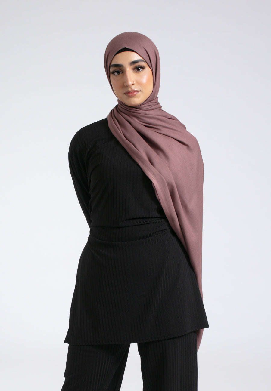 Shop Mauve Modal Hijab - 100% Organic Modal | Hayah Al-Muslimah | Free UK & USA Delivery