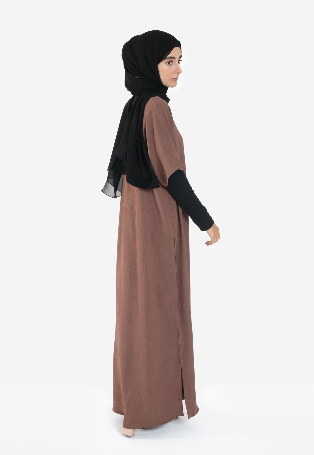 Mocha Inner Slip Dress - Soft Crush Crepe – Hayah Al-Muslimah
