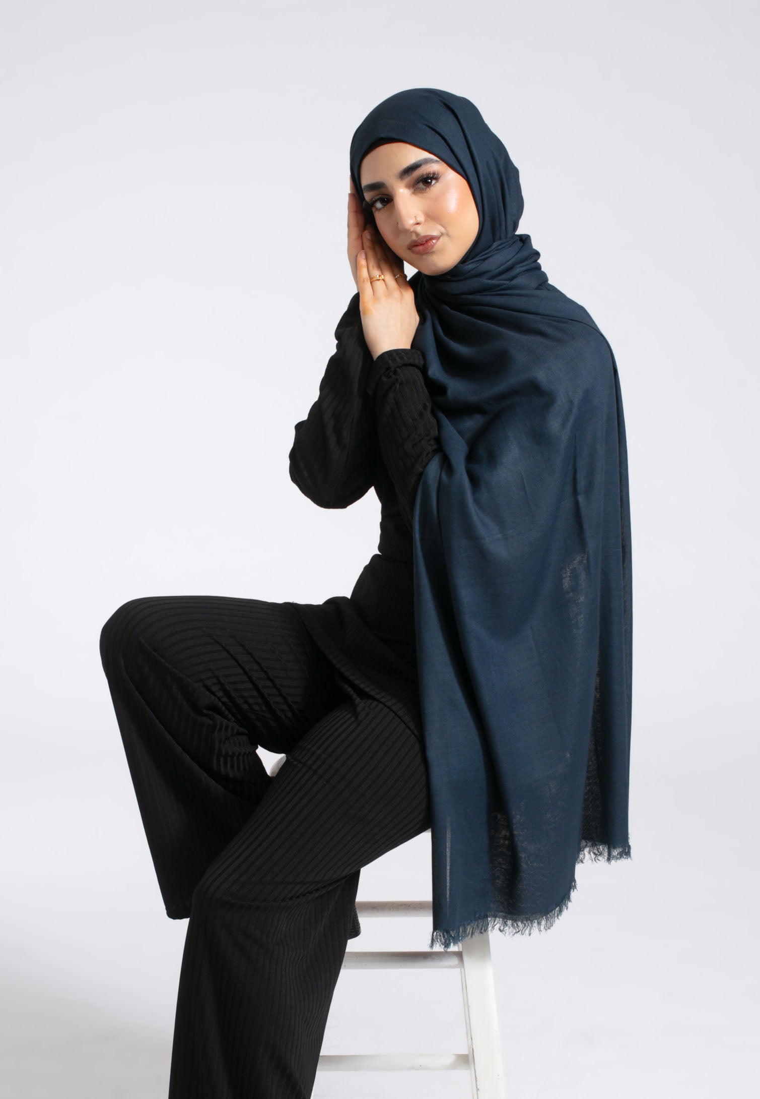 Navy Modal Hijab - 100% Organic Modal | Hayah Al-Muslimah | Free UK ...
