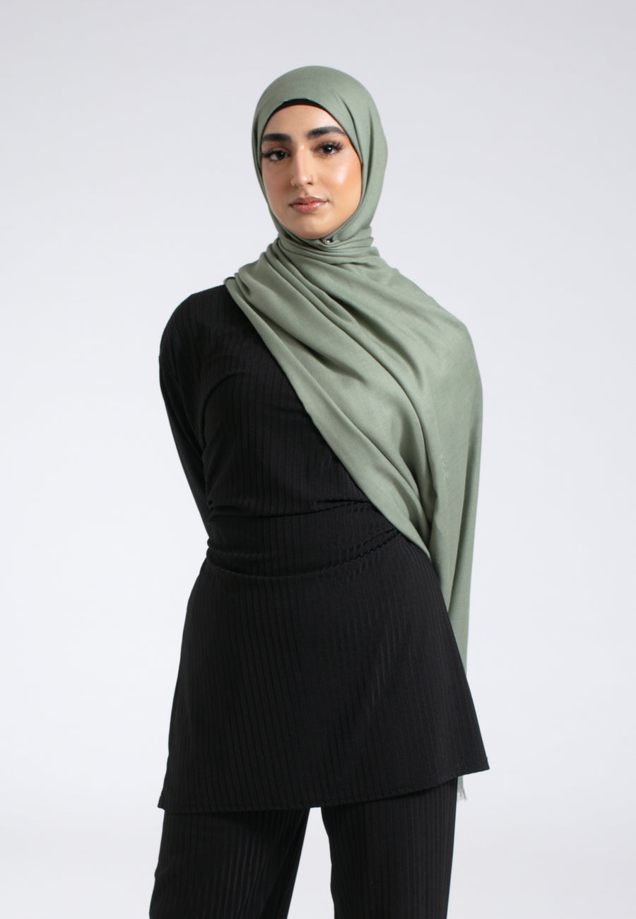 Sage Green Modal Hijab - 100% Organic Modal | Hayah Al-Muslimah | Free UK & USA Delivery