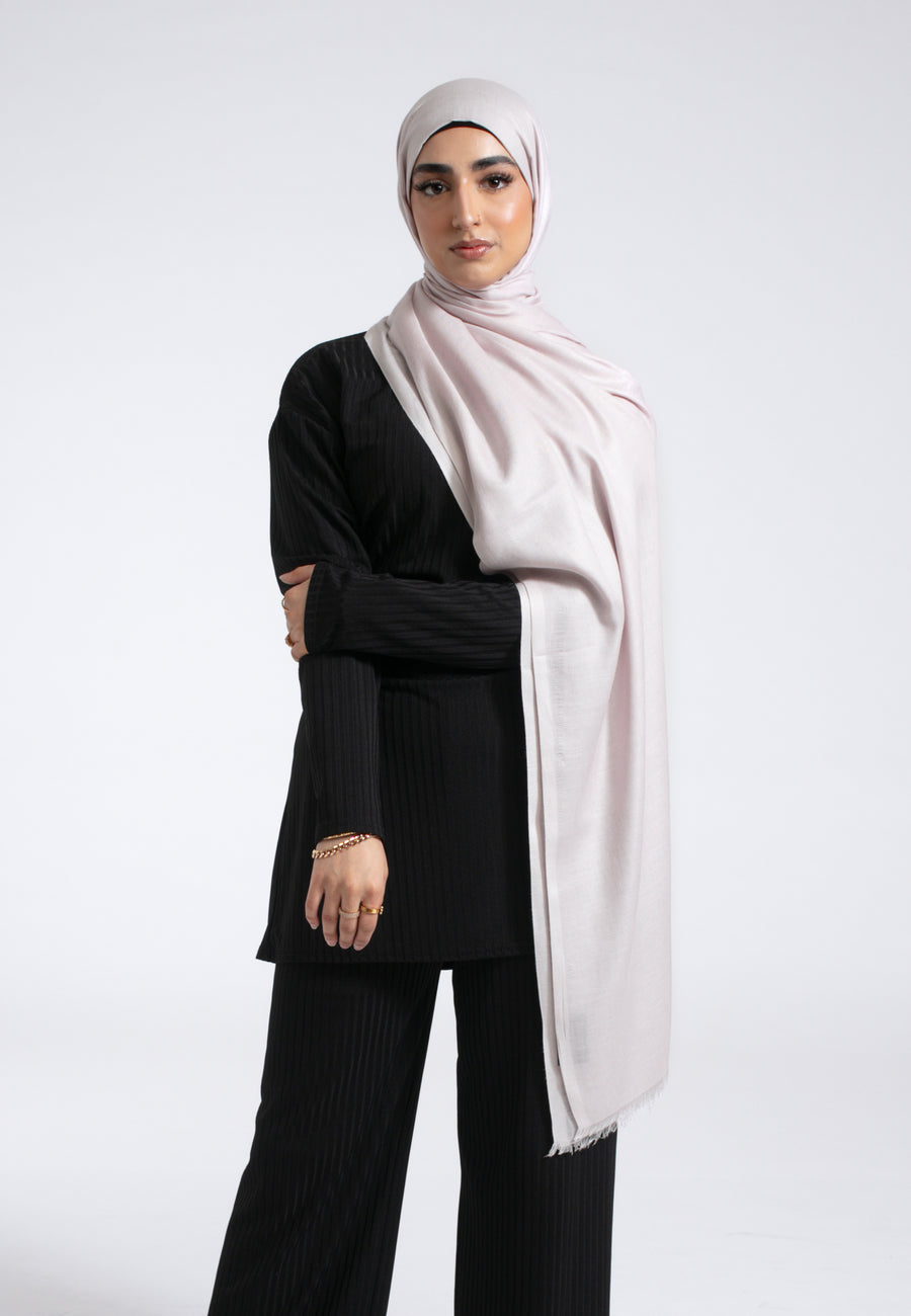 White Modal Hijab - 100% Organic Modal | Hayah Al-Muslimah | Free UK & USA Delivery
