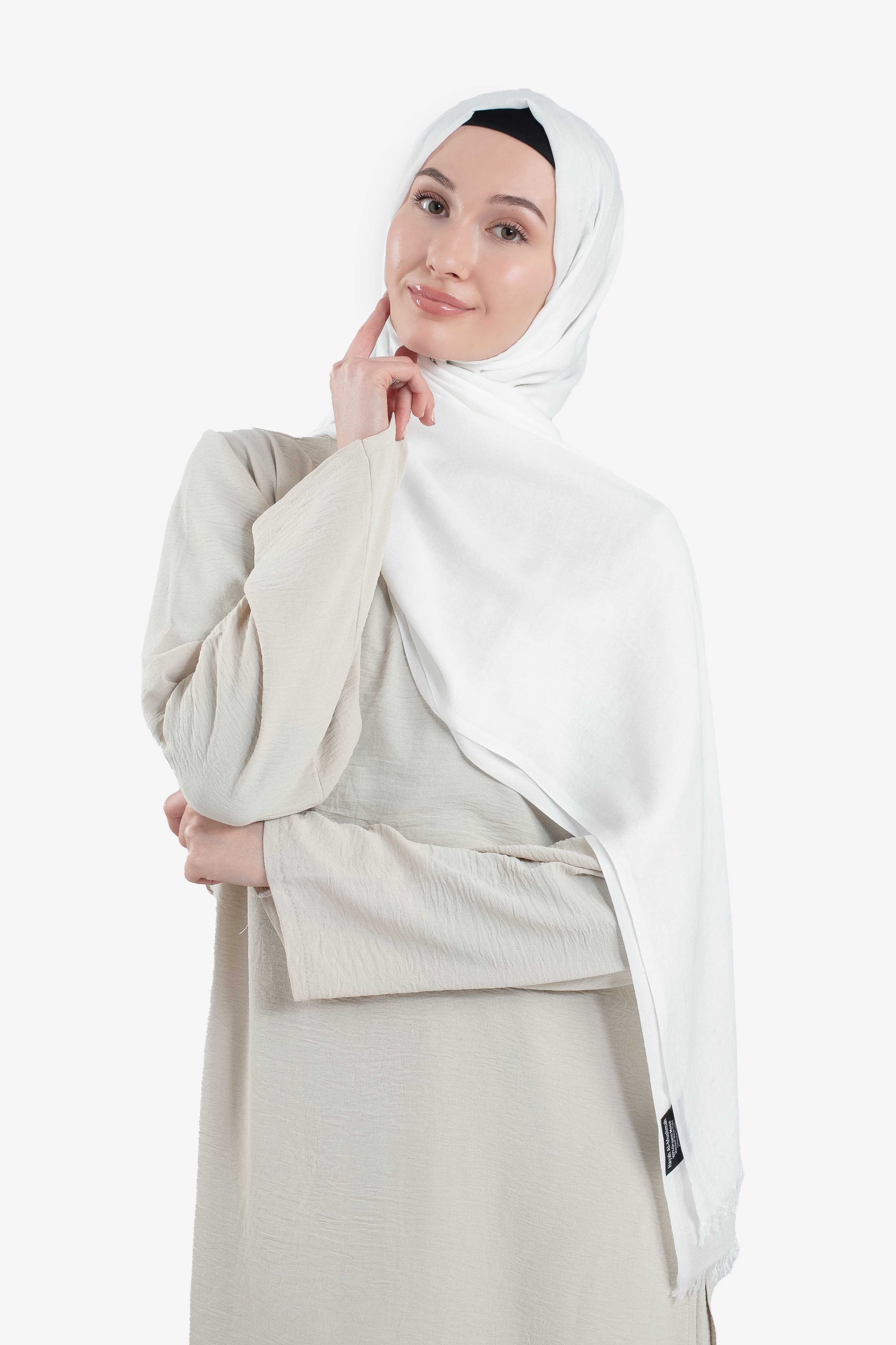Shop White Modal Hijab - 100% Organic Modal | Hayah Al-Muslimah | Free ...