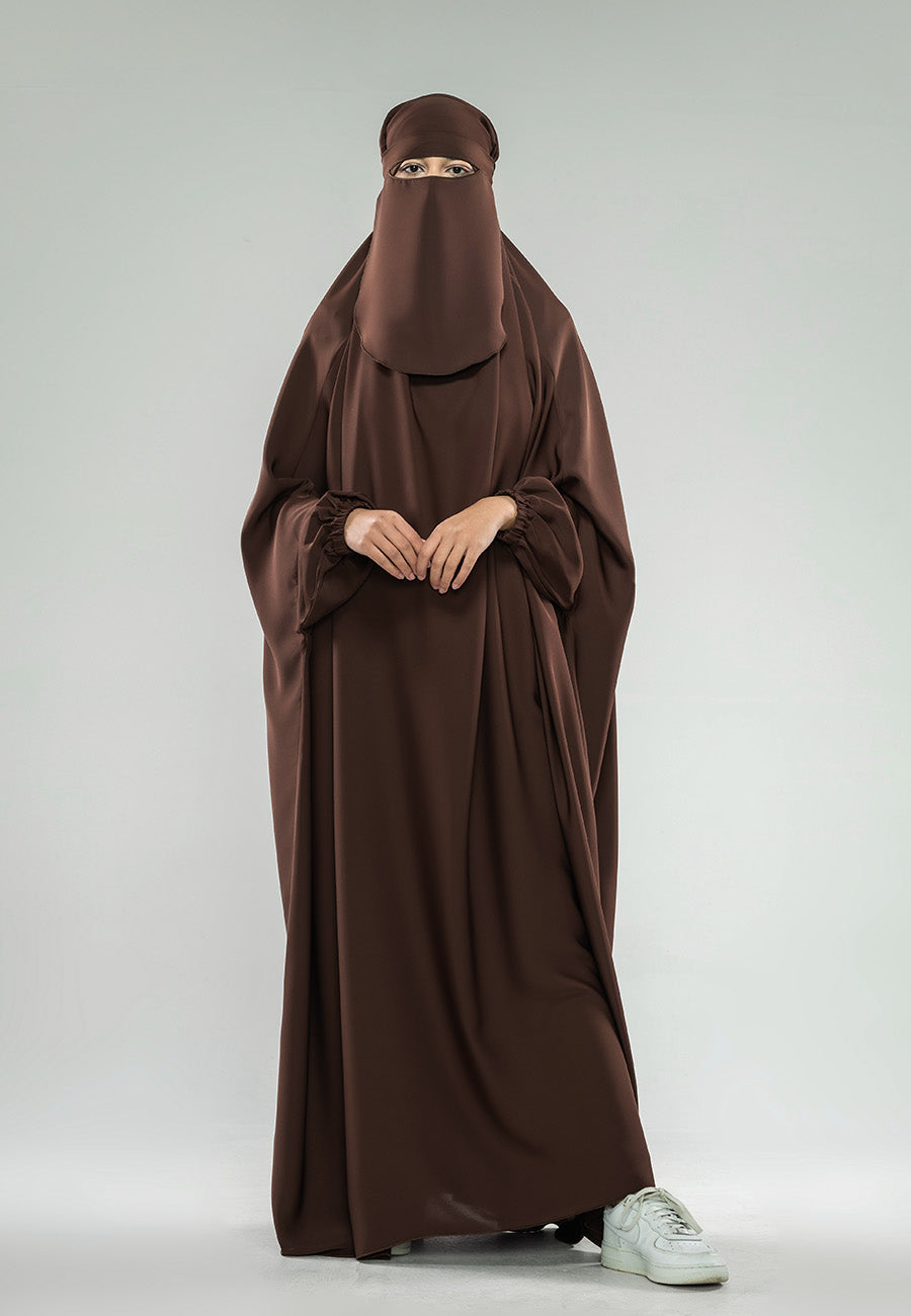 Chocolate Brown One-Piece Full Length Jilbab - Prayer Dress Online ...